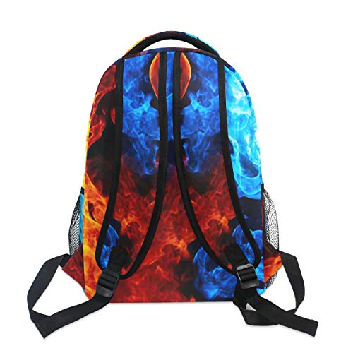 Ice and Fire Backpack for Boys Girls Fire Water Bookbag Elementary School Casual Travel Bag Computer Laptop Daypack