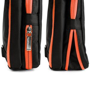 Vangoddy El Prado 3-in-1 13" 14 inch Laptop Messenger Bag Backpack (Orange Black)