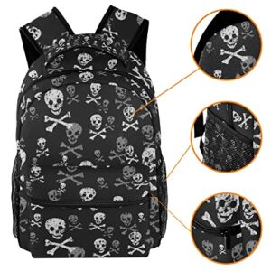 Skulls Bones Pattern Backpack Students Shoulder Bags Travel Bag College School Backpacks