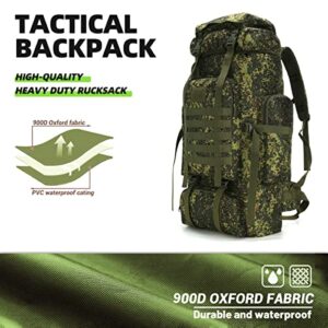 70L Hiking Backpack Military Tactical Camping Adjustable waterproof Climbing Sport Bags (Russian Camo)