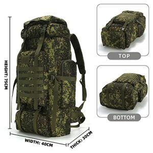 70L Hiking Backpack Military Tactical Camping Adjustable waterproof Climbing Sport Bags (Russian Camo)