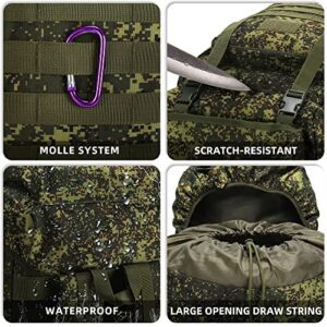 70L Hiking Backpack Military Tactical Camping Adjustable waterproof Climbing Sport Bags (Russian Camo)