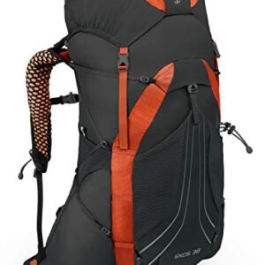 Osprey Exos 38 Men's Backpacking Backpack, Blaze Black, Medium