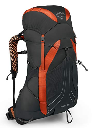 Osprey Exos 38 Men's Backpacking Backpack, Blaze Black, Medium