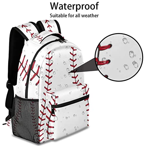 Baseball Ball Print Pattern Large Backpack Rucksack Book Bag 16x11.4x6.9 Inches Travel Hiking School Bag for Adult Boys Girls