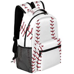 Baseball Ball Print Pattern Large Backpack Rucksack Book Bag 16x11.4x6.9 Inches Travel Hiking School Bag for Adult Boys Girls