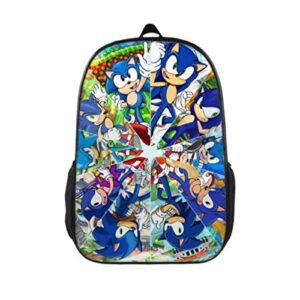 fuyeyoso anime sonic the hedgehog 17 inch lightweight backpack boys girls shoulder bags large capacity for gift