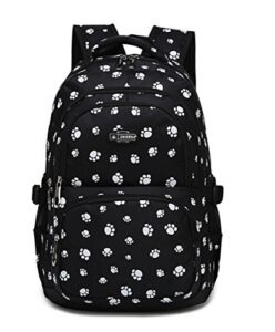 dog-paw print school-bag backpack for girls middle school elementary bookbag casual daypack