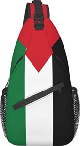 flag of palestine sling backpack crossbody chest bag daypack for hiking travel