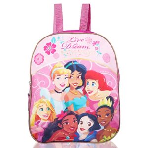 Disney Princess Mini Backpack for Girls Set - Bundle with 11" Disney Princess Backpack, Princess Stickers, Water Bottle, More | Princess Backpack Toddler