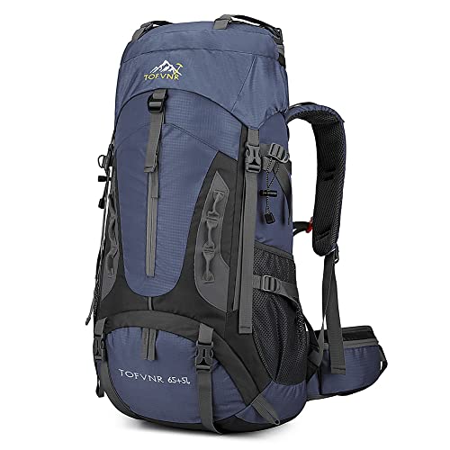 DADAYIYO 70L Large Capacity Waterproof Ultralight Hiking Backpack ,Outdoor Sport Travel Daypack for Climbing Camping (Blue), 27.6*13*9.4 inch (2201)