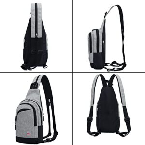 Peicees Small Sling Bag Backpack for Women Mens Crossbody Bag Backpack Hiking Shoulder Chest Daypack with Zipper Strap