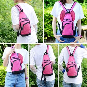 Peicees Small Sling Bag Backpack for Women Mens Crossbody Bag Backpack Hiking Shoulder Chest Daypack with Zipper Strap