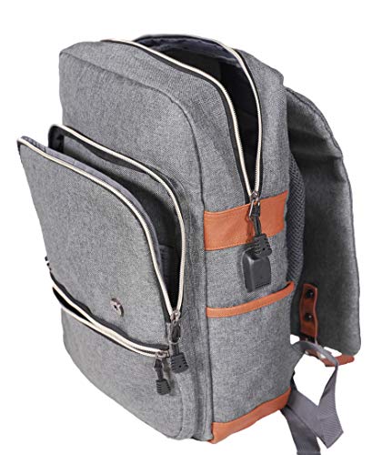 Rockland Heritage USB Laptop Backpack, Grey, Large