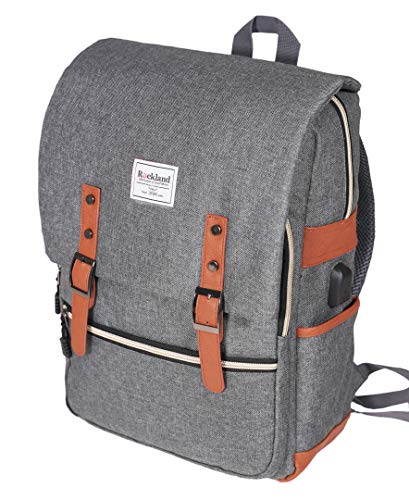 Rockland Heritage USB Laptop Backpack, Grey, Large