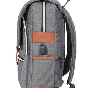 Rockland Heritage USB Laptop Backpack, Grey, Large