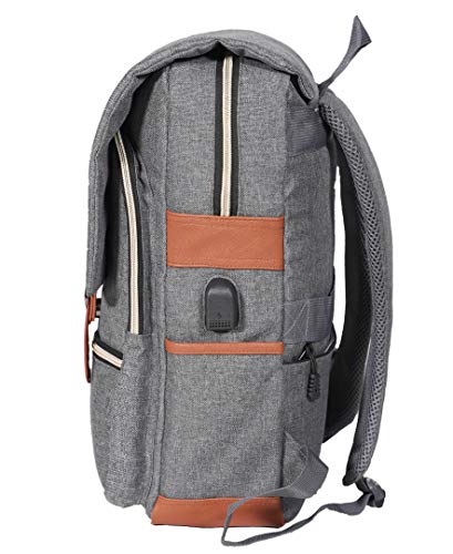 Rockland Heritage USB Laptop Backpack, Grey, Large