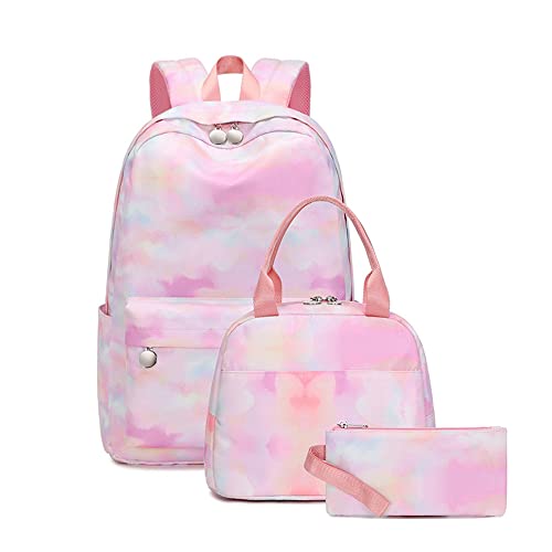 LANSHIYA Kids 3 Piece Backpack Set Girls Lightweight Bookbag Elementary School Bag with Lunch Bag