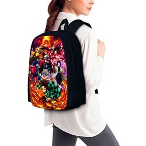 2PCS Anime Backpack With Pencil Case, 17 Inch Fashion Print Cartoon Daypack Laptop Bookbag Color G2