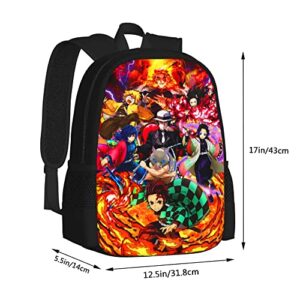 2PCS Anime Backpack With Pencil Case, 17 Inch Fashion Print Cartoon Daypack Laptop Bookbag Color G2