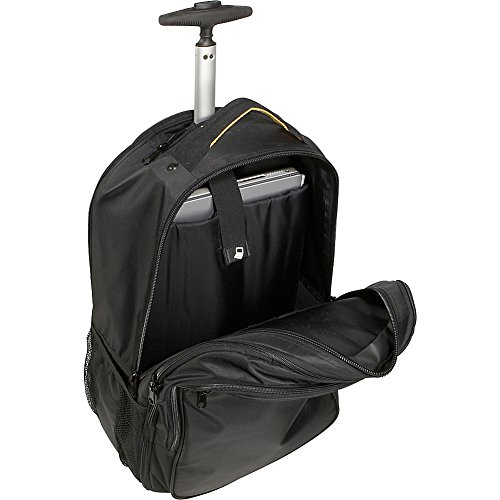 A.Saks Expandable Trolley Laptop Backpack (Black)