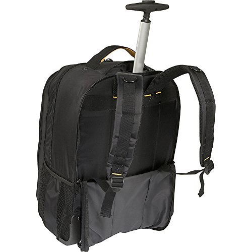 A.Saks Expandable Trolley Laptop Backpack (Black)