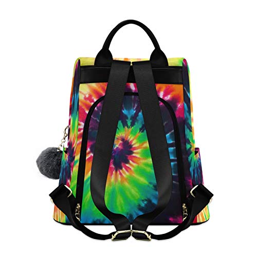 ALAZA Colorful Tie Dye Spiral Pattern Backpack Purse for Women Anti Theft Fashion Back Pack Shoulder Bag