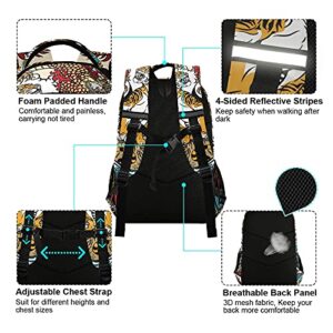 Glaphy Chinese Dragon Tiger Backpacks Laptop School Book Bag Lightweight Daypack for Men Women Teens Kids