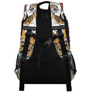 Glaphy Chinese Dragon Tiger Backpacks Laptop School Book Bag Lightweight Daypack for Men Women Teens Kids