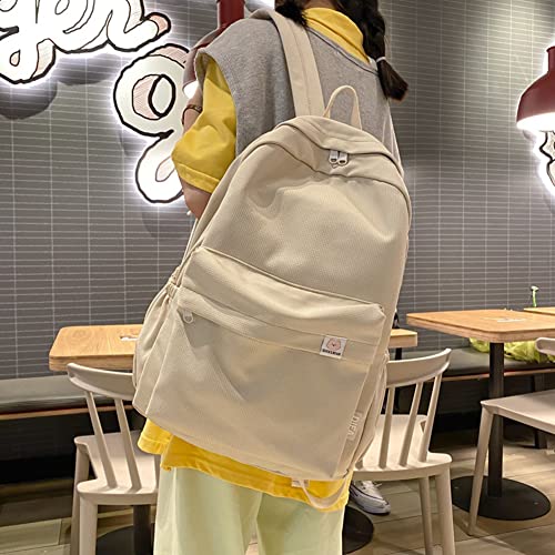 mirpsen Kids Backpacks for Girls, Teenager Casual College Middle High Elementary School Student School Bag Travel Laptop Backpack (White)