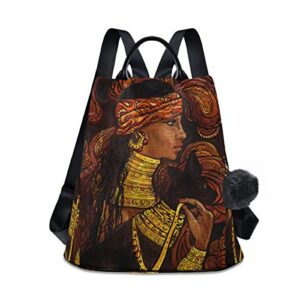 alaza mulatto girl portrait with black cat backpack with keychain for woman ladies