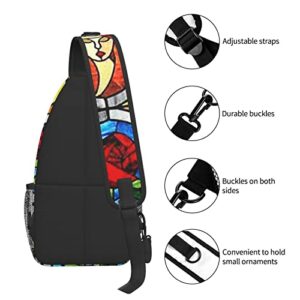 Hicyyu Beauty And Beast Outdoor Crossbody Shoulder Bag For Unisex Young Adult Hiking Sling Backpack