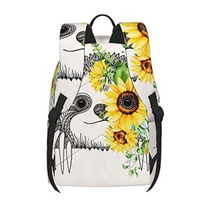 FeHuew 16 inch backpack Cute Sunflower Sloth Laptop Backpack Full Print School Bookbag Shoulder Bag for Travel Daypack