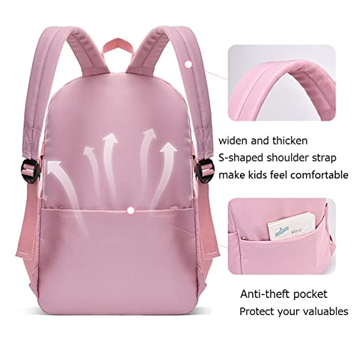 Pink School Bag Backpack for Teen Boys Girls Elementary Middle Bookbag Casual Daypack for Kids