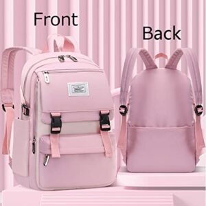 Pink School Bag Backpack for Teen Boys Girls Elementary Middle Bookbag Casual Daypack for Kids