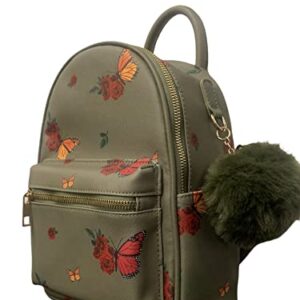 Girls Butterfly Backpack Olive Green Mini 8inch W x 10inch H x 5inch D H215532 0