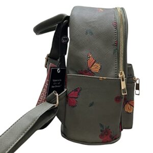 Girls Butterfly Backpack Olive Green Mini 8inch W x 10inch H x 5inch D H215532 0