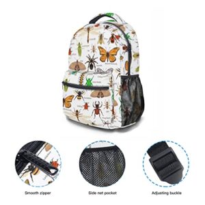 Insect School Computer Backpacks Book Bag For Boys Girls Travel Hiking Camping Daypack