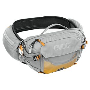 evoc hip pack pro e-ride 3 waist bag for e-bike tours & trails, 3l capacity, airflow contact system, airo flex waist belt, venti flap system, bottle holder, stone, stone, backpack