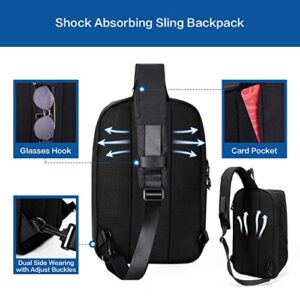 OIWAS Sling Laptop Bag 14 Inch, One Strap Backpack Crossbody Satchel Travel Messenger Daypack Commuter Large Outdoor Sling Bag Single Strap Shoulder Backpacks for Men Women