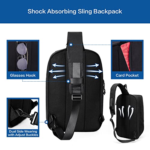 OIWAS Sling Laptop Bag 14 Inch, One Strap Backpack Crossbody Satchel Travel Messenger Daypack Commuter Large Outdoor Sling Bag Single Strap Shoulder Backpacks for Men Women