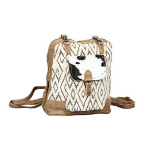 Myra Bag Amber Upcycled Canvas & Cowhide Backpack S-1332