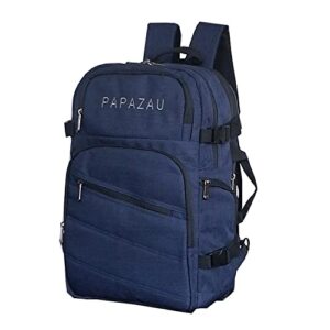 PAPAZAU 40L Travel Backpack Flight Approved Carry on Backpack Weekender Bag for Women Men (Blue)