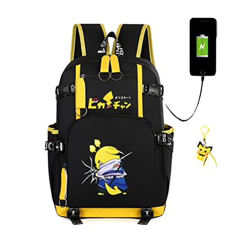 WZCSLM 15.6 Inch Stylish Computer Backpack Teens Bag College School Casual Daypack With USB Port Business Backpack Laptop Bag for Cartoon Glow at nightPattern (lightning)