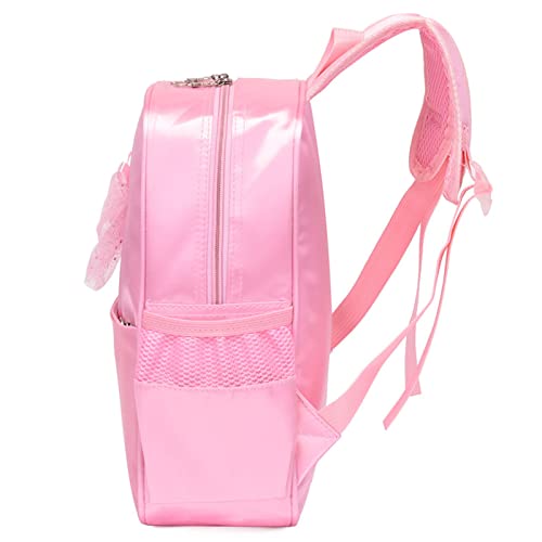 Girls Dance Bag, Nylon Backpack, Pink Ballet Little Girl Storage Bag, Sequin Decoration Children's School Bag Waterproof and Wear-resistant