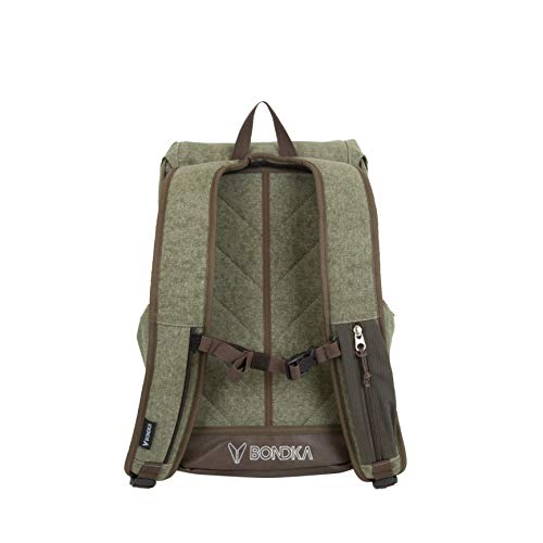 BONDKA - Canvas Laptop Backpack, Business Travel for Men Women, Great for College School Bookbag, Fits 15.6" Laptop and Notebook