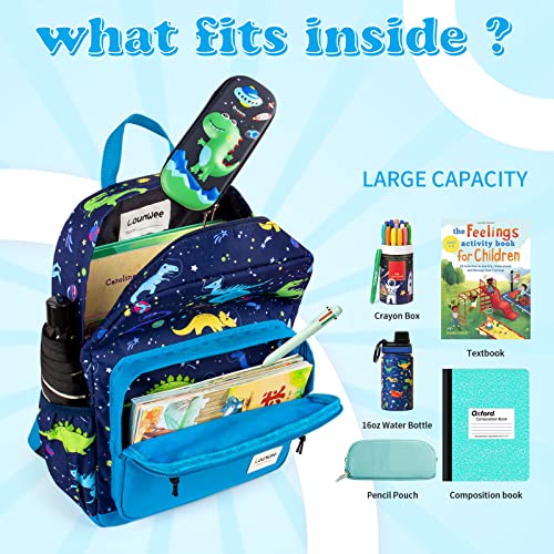 Lounwee Kids Backpack for Boys Girls: Cute Waterproof Dinosaur Toddler Bookbag for Preschool Kindergarten Daycare