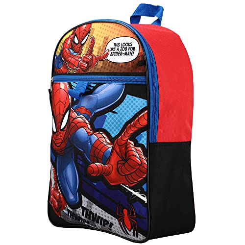 Marvel Spiderman Backpack accessories 6 piece Value Set for Boys