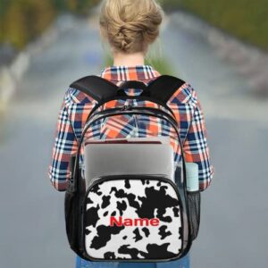 Cow Personalized Clear Backpack Bookbag Cow Print Custom Large Clear Backpack Heavy Duty PVC Transparent Backpack with Reinforced Strap for Work School Travel College