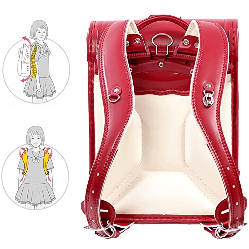 TOSTAY Ransel Randoseru One Touch Lock Japanese school bags for girls boys Senior PU leather Large capacity light weight Rain Cover